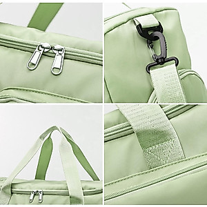 Suruid Travel Duffel Bag with Shoes Compartment Sports Gym Bag with Dry Wet Separated Pocket for Men and Women, Overnight Bag Weekender Bag Training Handbag Yoga Bag - Green