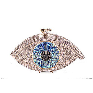 Flada Eye Shape Luxury Crystal Wedding Purses Women Handbags Clutch Evening Bag Silver