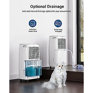 32-Pint Dehumidifier for Basement and Large Room - 2000 Sq. Ft, Quiet Dehumidifier for Large Capacity Room Home Bathroom Basements - Auto Continuous Drain Remove Moisture with Child Lock