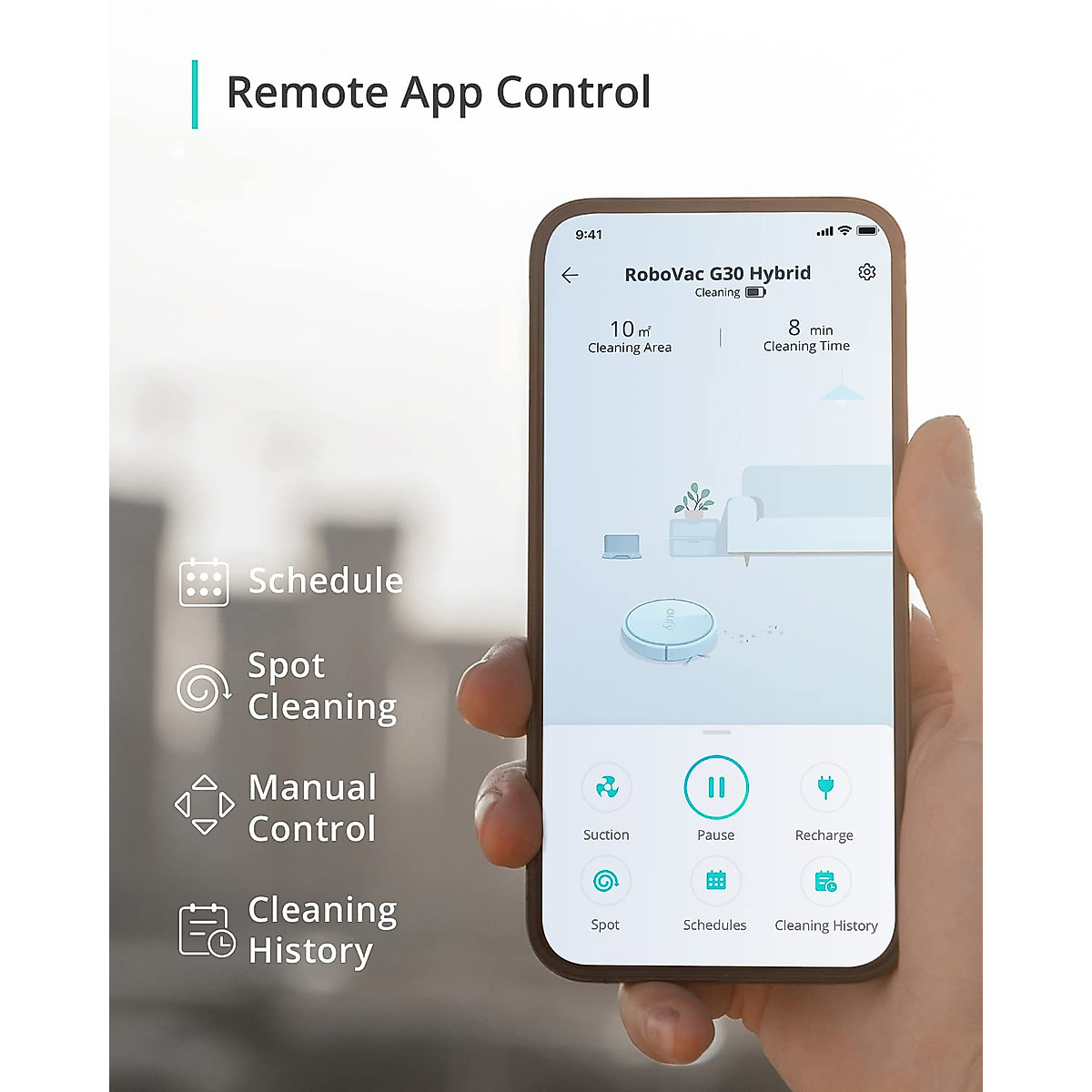eufy by Anker, RoboVac G30 Hybrid, Robot Vacuum with Dynamic Navigation 2.0, 2-in-1 Vacuum and Mop, 2000 Pa Suction, Wi-Fi, Boundary Strips, Ideal for Pet Owners