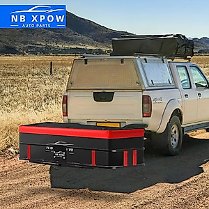 NBXPOW Folding Hitch Mount Cargo Carrier Basket 60" X 20" X 6" with Waterproof Cargo Bag 16 Cubic Feet, Hauling Weight Capacity of 500 Lbs A Folding Arm with Hitch Stabilizer, Net and Straps