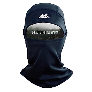 Mountain Made Balaclava Thermal Polyester Fleece Face Mask, Black, One Size