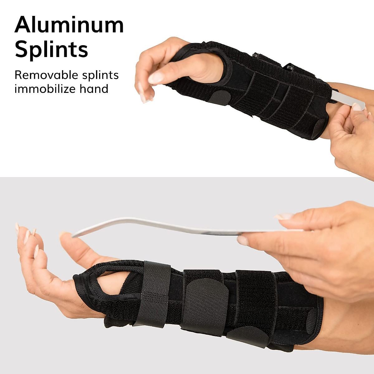 BraceAbility Volar Wrist Splint - Right or Left Hand Compression Support Brace for Carpal Tunnel Syndrome Relief, Fracture Pain, Sprained Injury, Typing, Sleeping, Arthritis, and Tendonitis Wrap