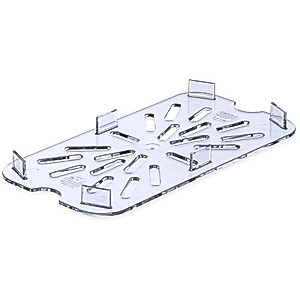 Carlisle FoodService Products 3069507 Plastic Drain Shelf for 1/4 Size Food Pan, Clear (Pack of 6)