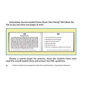 Super Duper Publications | Articulation Sound-Loaded Stories Quick Take Along® Mini-Book | Educational Resource for Children
