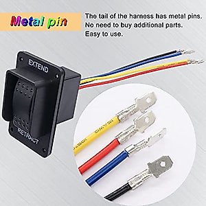 weideer RV Power Stabilizer Switch Electric Jack Switch 12V Waterproof Momentary Reverse Polarity Leveling Extend Retract Switch with Harness K-057