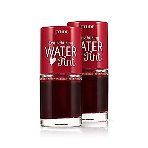 ETUDE Dear Darling Water Tint Cherry Ade 2 Set (21AD) | Vivid Color Lip Stain with Moisturizing Weightless & Non-sticky Finish Lip Stain | Smudge-proof & Lightweight Lip Tint | K-beauty