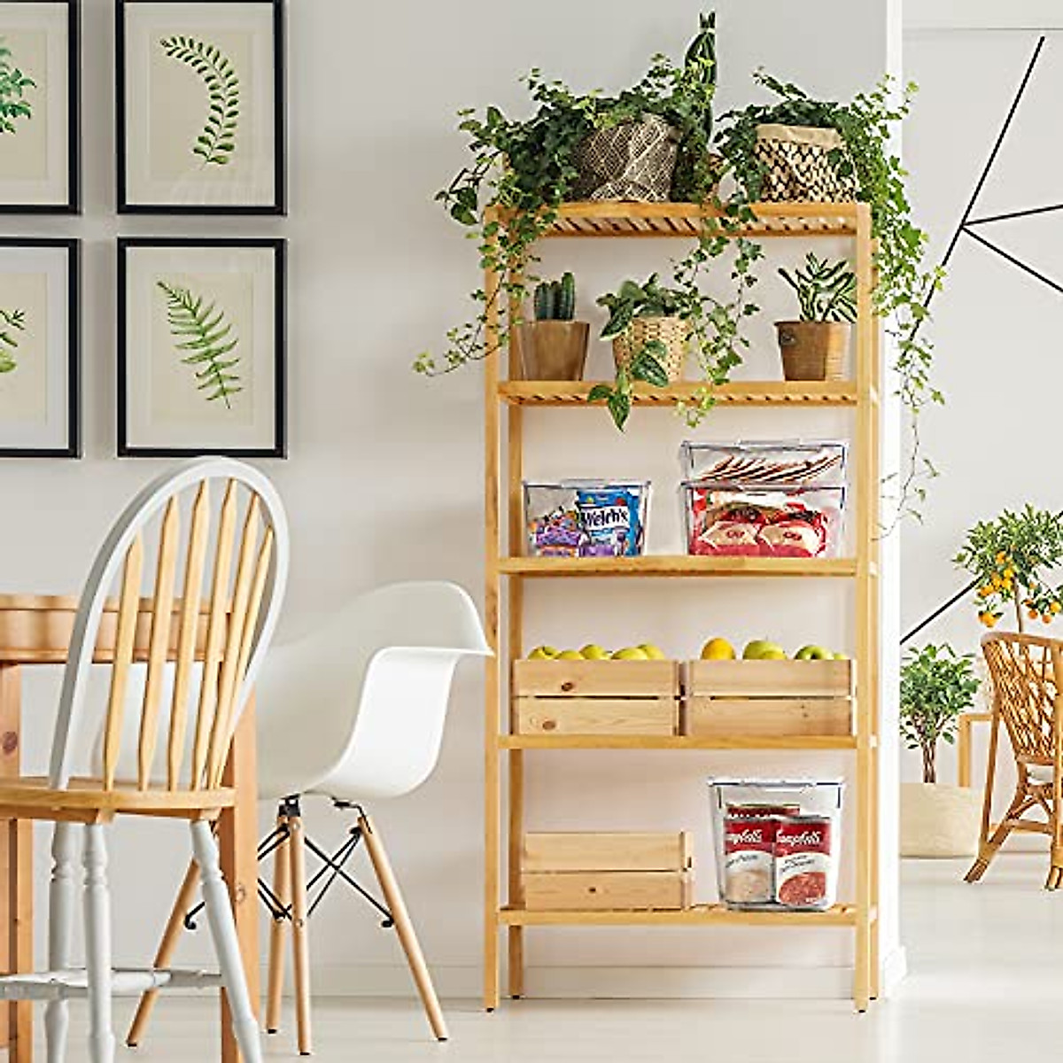 EZOWare 6 Pack Stackable Clear Refrigerator Organizer Bins with Lid, Narrow Plastic Storage Box Containers Ideal for Kitchen Cabinet, Pantry Organization, Fridge, Freezer - 2 Sizes