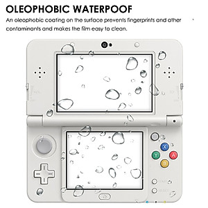 Screen Protector Compatible Nintendo New 3DS, AFUNTA 2 Pack (4 Pcs) Tempered Glass for Top Screen and HD Clear PET Film for Bottom Screen Accessory