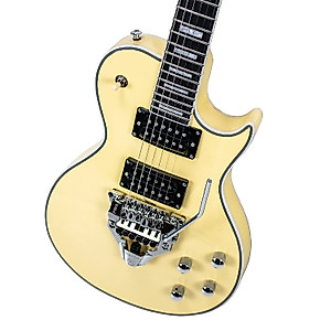 GoDpsMusic 6 String Sawtooth Heritage 24 Fret Guitar with Floyd Rose FRX System, Gig Bag, Right, Antique White with Accessories (ST-H70-FRX24-ATQWH-KIT)