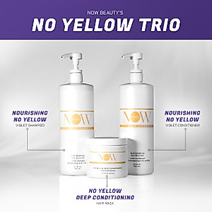 NOW BEAUTY Nourishing No Yellow Violet Conditioner - Deep Conditioner for Color - Treated Hair - Adds Texture & Shine to Hair - Vegan - Color Safe - Paraben & Sulfate Free - For Men & Women - 32 Oz