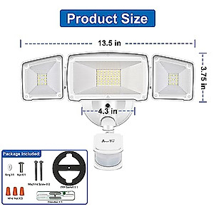 AmeriTop Motion Sensor Lights Outdoor, 2-in-1 Ultra Bright 3500LM 35W LED Security Flood Lights with Motion Sensor Mode & Dusk to Dawn Sensor Mode/ETL Certified, IP65 Waterproof