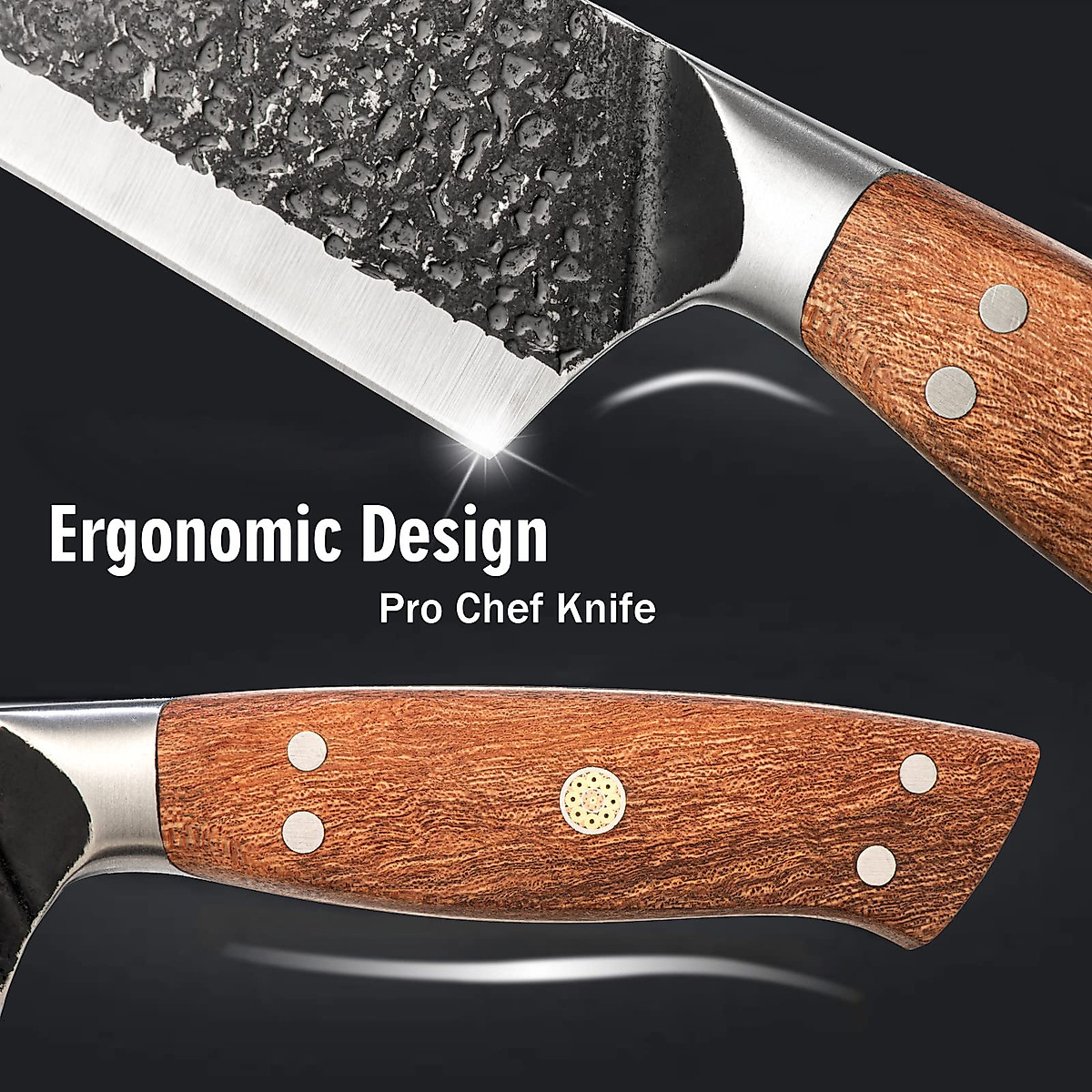 WLQiu Chef Knife, 8 Inch Professional Kitchen Knife,High Carbon Stainless Steel Ultra Sharp Knife, Chefs Knives with Ergonomic Handle