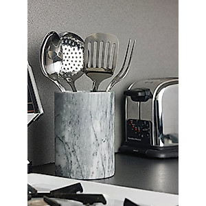 Fox Run Marble Utensil Holder, White