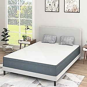 Hommoo 10 Inch Foam and Individually Pocket Innerspring Hybrid Mattress Breathable Medium Firm Mattress with Knitted Fabric Cover Soft Bed Mattress in a Box King