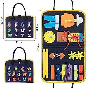 Busy Board Montessori Toys for Toddlers 2-4, Sensory Board Busy Book for Toddler Travel Toys Preschool Learning Activities Educational Toys for Toddlers 2 3 4 Year Old Boys Girls