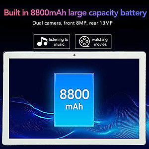 PUSOKEI 10in Tablet PC,1920x1200 IPS HD Tab,MT6750 Octa Core Processor,8GB 256GB RAM,for Android 11,Dual Dand WiFi,8MP 13MP Camera,8800mAh Tablet(Blue)
