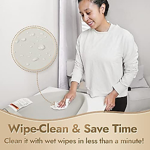 Papablic Baby Changing Pad, Waterproof & Non-Slip, Includes Washable Cover, Safety Strap for Standard Dresser, Changing Table, Bed, Sofa