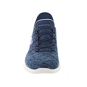 Skechers Women's Hands Free Slip Ins Summits Dazzling Haze Sneaker, Navy Purple, 8