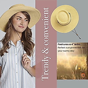 San Diego Hat Company Women's 4-inch Brim Ultrabriad Sun Hat with Adjustable Chin Cord, Natural, One Size