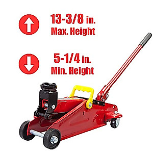BIG RED T82002-BR Torin Hydraulic Trolley Service/Floor Jack, 2 Ton (4,000 lb) Capacity, Red