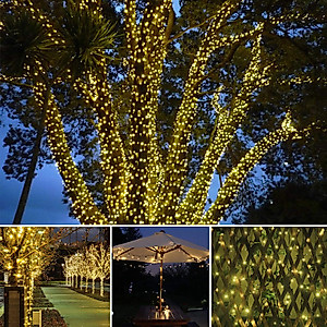 Joomer Solar Christmas Lights 72ft 200 LED 8 Modes Solar String Lights Waterproof Solar Fairy Lights for Christmas Decorations (Warm White)