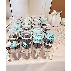 20 Hole Push Pop Cake Stand and 24 Clear Push-Up Cake Pop Shooter (Plastic-Clear)
