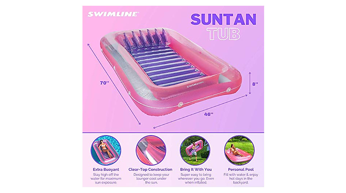 Swimline Suntan Tub: Inflatable Lounger for Pool Fun