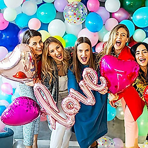 Simple polymer 18 inch Pink Heart Balloons Foil Balloons Mylar Balloons for Party Decoration, Pack of 20