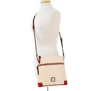 Dooney & Bourke Women's Crossbody in Pebble Grain Leather, Large Handbag with Adjustable Shoulder Strap, Bone