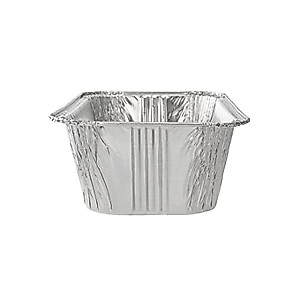 Restaurantware Foil Lux 12.5 x 6.5 Inch Loaf Foil Pans 25 Oven-Ready Foil Trays Lids Sold Separately 1/3 Third-Size 5 LB Silver Aluminum Disposable Baking Pans Freezable