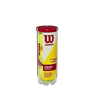 Wilson Championship Extra Duty Tennis Ball – 4 Pack | Pressurized Balls with Seal Design | Highly Elastic, Ideal for Training & Matches - Yellow
