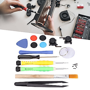 Disassembly Kit for Switch, 21in 1 Disassembly Repair Tool Kit Joystick Screwdriver Press Stick Pick Brush Clip Suction Cup Silicone Keycap Screw Box Set for Switch Handle