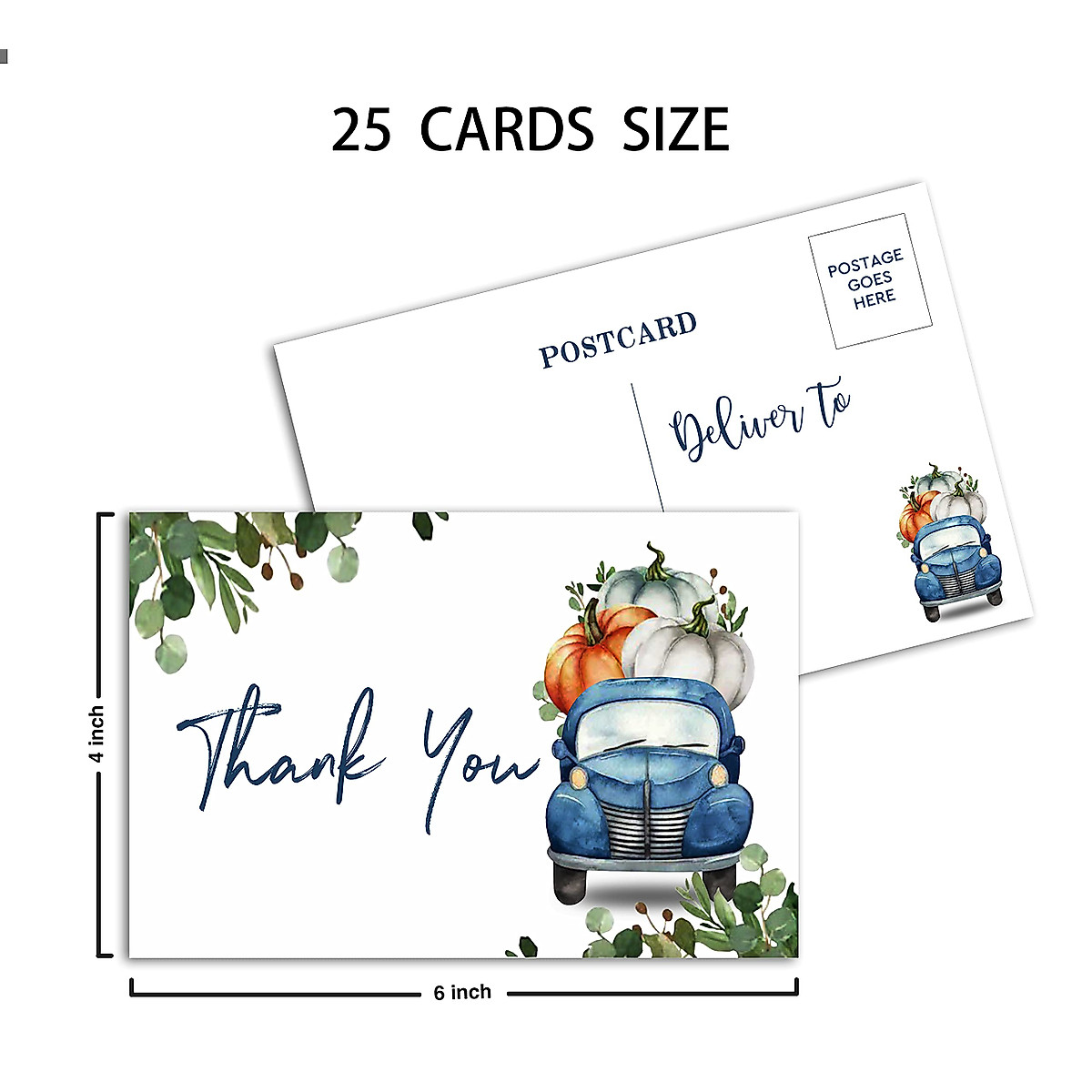 Yuansail Baby Shower Invitation Set, Fill In Invites Cards, Books for Baby, Diaper Raffle, Thank You, Pumpkin, Each Design 25 Cards & Envelopes (Total 100 Cards) – (bb008-taozhuang)