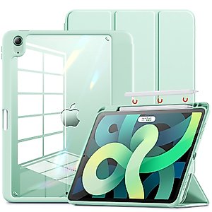 INFILAND Compatible with iPad Air 5 10.9 2022/iPad Air 4 10.9 2020, Ultra-Thin Shockproof TPU Case (with Translucent Matte Back) with Smart Auto Wake/Sleep Function, Mint Green