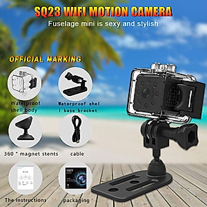 UNIKAMI Mini Camera SQ23 HD Small 1080P Wide Angle Camera cam Waterproof Mini Camcorder sq13 DVR Video Sport Micro Camcorders Upgraded Version of SQ11, SQ12, SQ13 (Black)