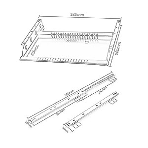 Keyboard Stand, Sliding Keyboard Tray, Under Desk Slide Out Keyboard Holder Drawer Slide, Keyboard Drawer Under Desk with Mouse Platform