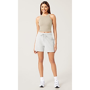 ODODOS 3-Pack Seamless Tank for Women Rib-knit Soft Sleeveless High Neck Tank Tops, Waist Length, Brunette+Clay+Mushroom, X-Small/Small