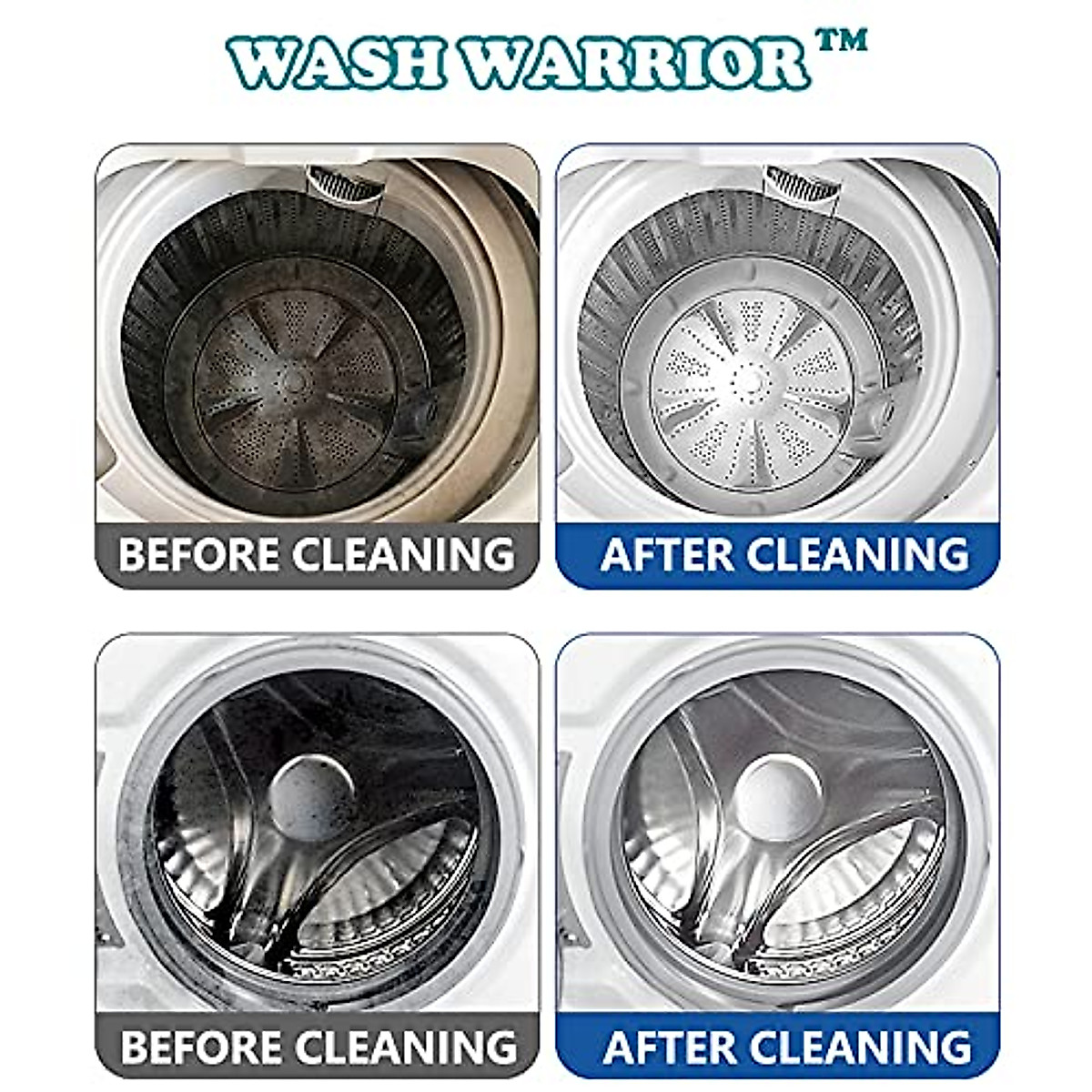 Wash Warrior Washing Machine Cleaner, Washer Machine Cleaner, Washing Machine Deep Cleaning Tablets, for All Machines Including He, Freshen Your Washing Machine (1 Packs/ 15Tablets)