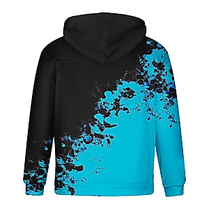 Muscularfit fall sweatshirt Graphic Sweatshirts for Men Hoodie Casual Long Sleeve Drawstring Color Block Pullover Hooded Fall Fashion Clothes mens sweatshirt zipper hoodie Blue XL
