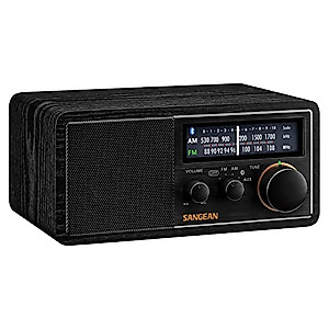 SANGEAN SG-118 AM/FM/Bluetooth Wooden Cabinet Radio with USB Phone Charging