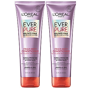 L'Oreal Paris Hair Care EverPure Sulfate Free Frizz Defy Conditioner, with Marula Oil, 2 Count (8.5 Fl; Oz each) (Packaging May Vary)