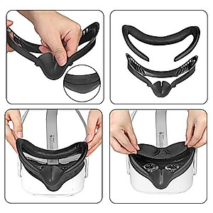 6 in1 Soft Leather Glasses VR Face Cover Sweat-Proof Helmet Eye Face Cover for Oculus Quest 2 Facial Interface Bracket Accessories