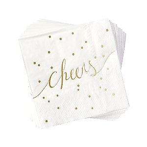 White And Gold Napkins Pack Of 100 Disposable Bar Napkins Wedding Cocktail Napkins Bachelorette Napkins Engagement Napkins Beverage Napkins Cocktail Napkins 3 Ply – By Simple-Glee