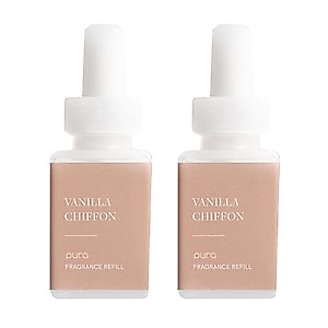 Pura Smart Home Air Diffuser Fragrance - Smart Home Scent Refill - Up to 120-Hours of Premium Fragrance per Refill - Clean Diffuser for Office & Apartment - 2 Pack, Vanilla Chiffon