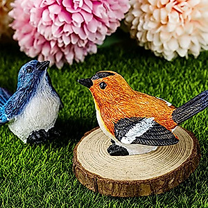 3 Pcs Miniature Bird Decorative Figurines,Fairy Garden Accessories for Micro Landscape,Mini Garden Resin Bird Decoration Ornaments,Figurine Cake Topper Dollhouse Min