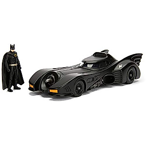 Dc Comic 1989 Batmobile With 2.75" Batman Metals Diecast Vehicle With Figure, Black