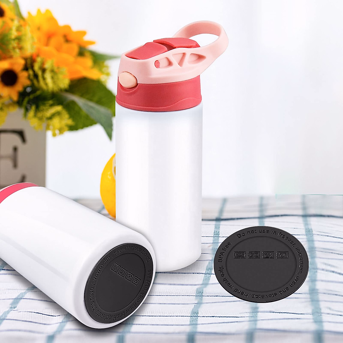 XccMe Rubber bottoms for sublimation tumblers,24 PACK Protective AntiSlip Silicone Bottom with 3M Adhesive for Wine Tumblers,Skinny Tumblers,Mason Jars 12oz/15oz/17oz/20oz/30oz Black (56mm)