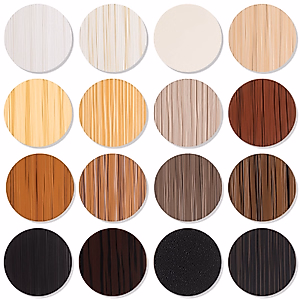 864 Pieces Screw Covers Wood Stickers for Furniture, 0.83 Inch Screw Hole Stickers Waterproof PVC Cover Caps Adhesive Wood Grain Stickers for Screw Holes Wall Cabinets Bookcase Desk (Basic Color)