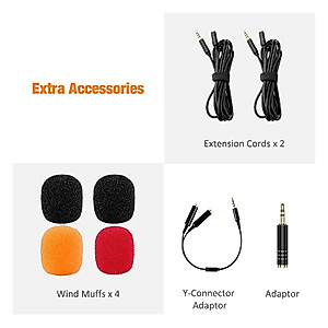 Lavalier Lapel Microphone Complete Set - Professional Omnidirectional Condenser Grade Audio Video Recording Mic for Android/iPhone/PC/Camera for Interview, YouTube, Video Conference, Podcast